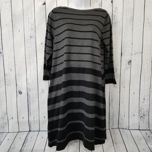 AGB | Dresses | Agb Stripe Sweater Dress Black Gray Xl | Poshmark